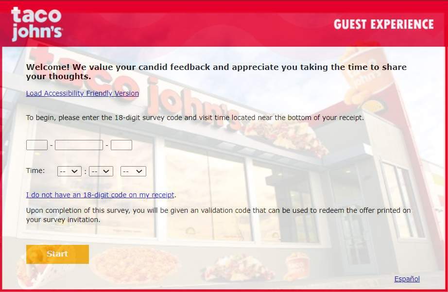 Taco Johns Customer Survey || Win Gift Cards at telltacojohns.com